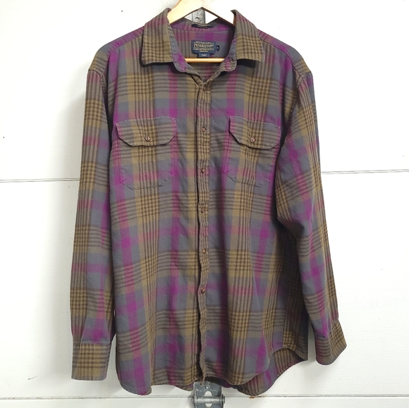 Pendleton | Shirts | Pendleton Shirt Adult Gray Purplemagenta Bridger ...